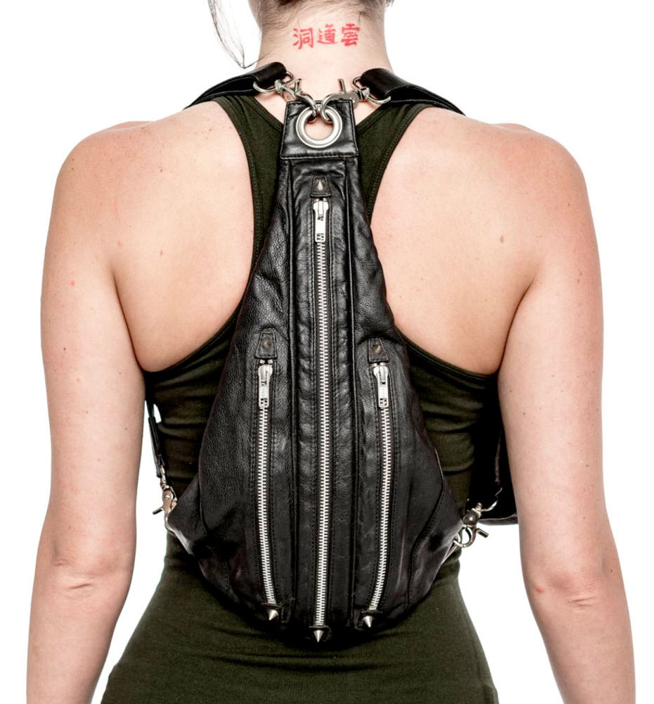 Jungle Tribe Tri-Zip Leather Convertible Backpack/Fanny Pack ...