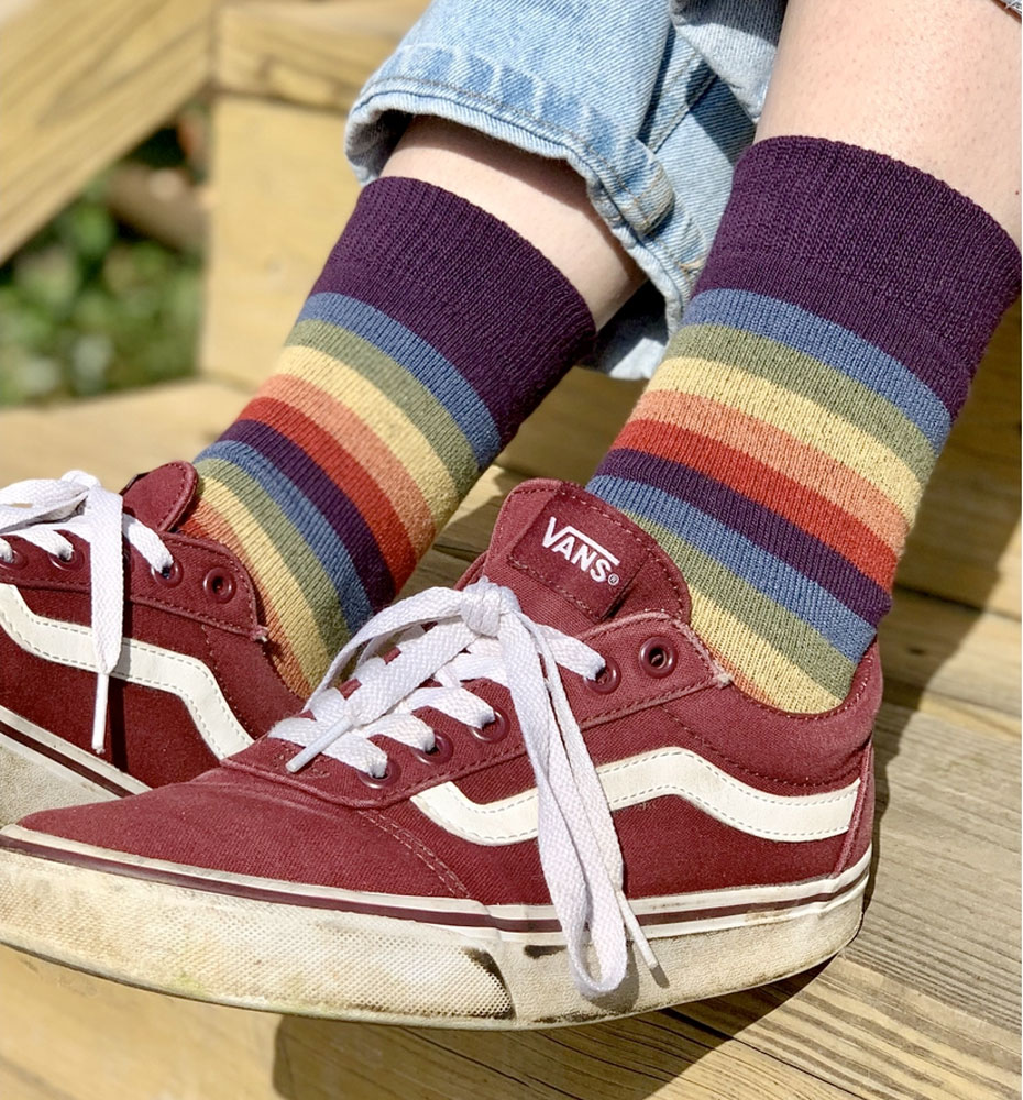 RocknSocks Iris Rainbow Crew Socks : Delicious Boutique