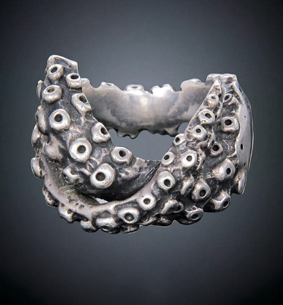 Mercurious Tentacle Cross Ring - Sterling Silver : Delicious Boutique