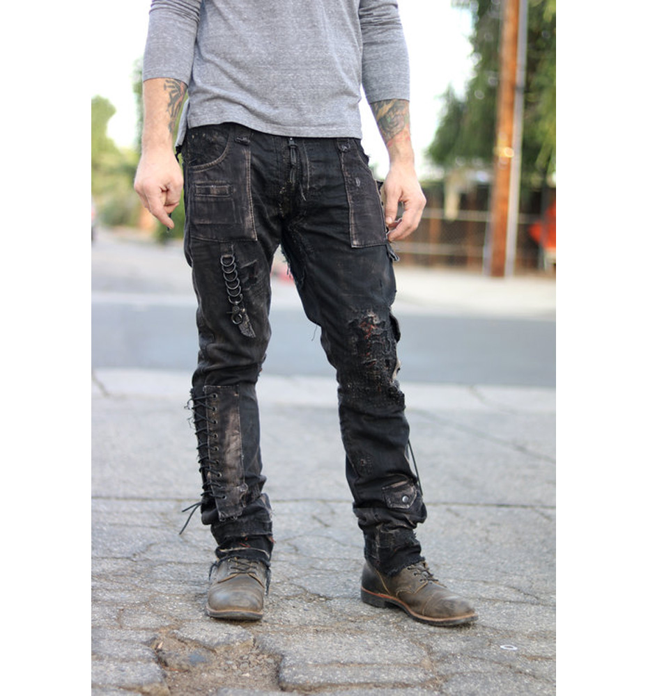 Bone Black Corded Denim Pants : Delicious Boutique