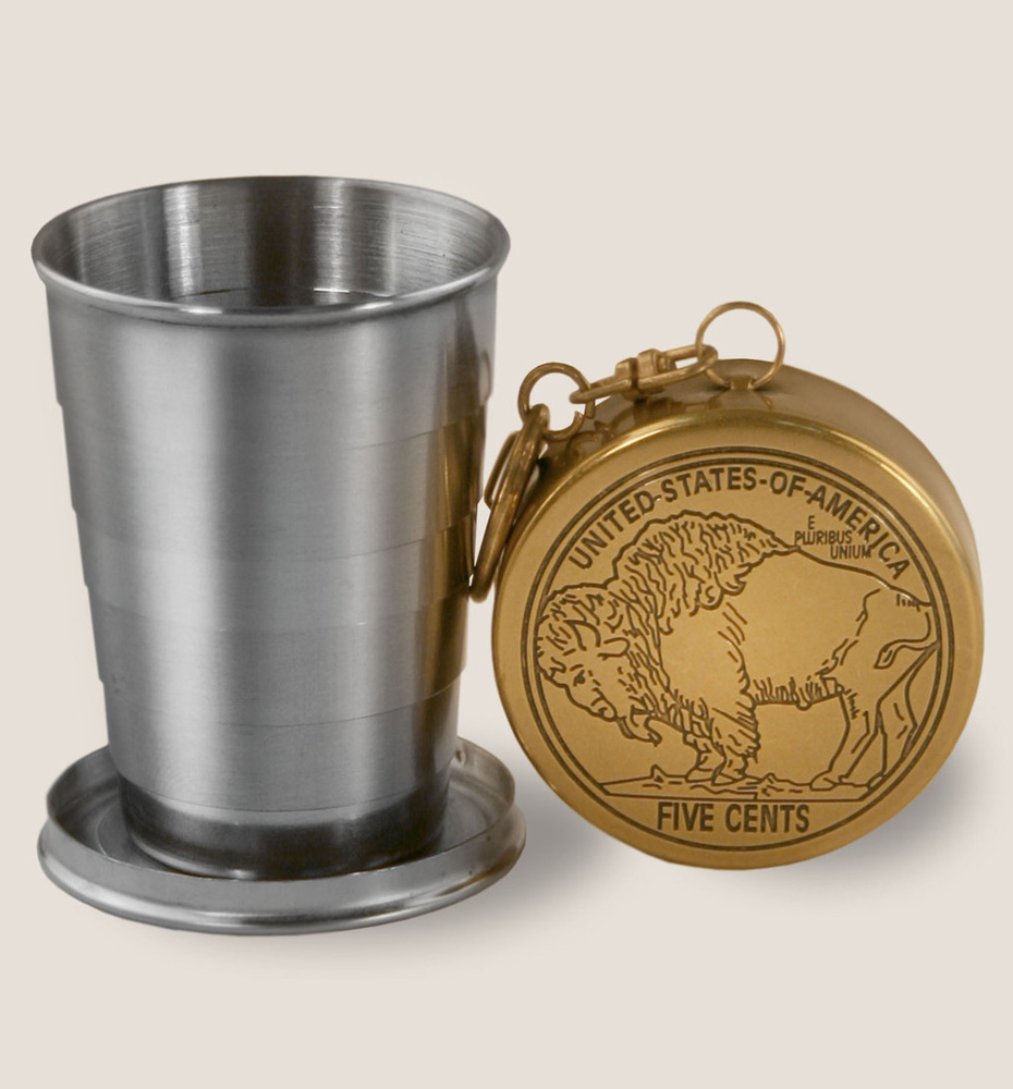 Trixie & Milo Buffalo Nickel Portable Shot Glass : Delicious Boutique