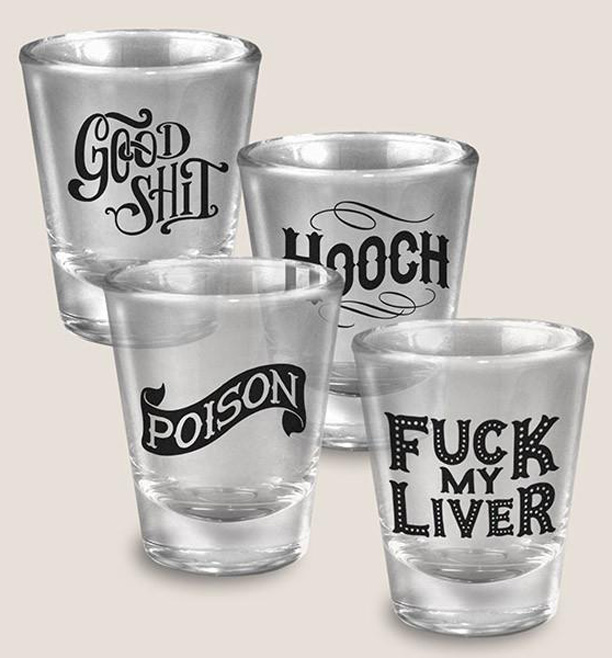 Trixie & Milo Sloshed - Shot Glass Set of 4 : Delicious Boutique